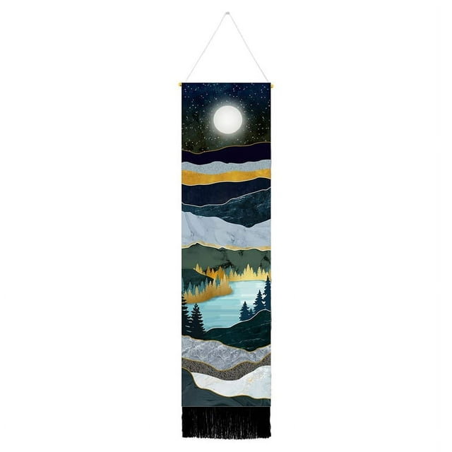 1Set Narrow Tapestry Wall Hanging Long Landscape Painting Nature for ...
