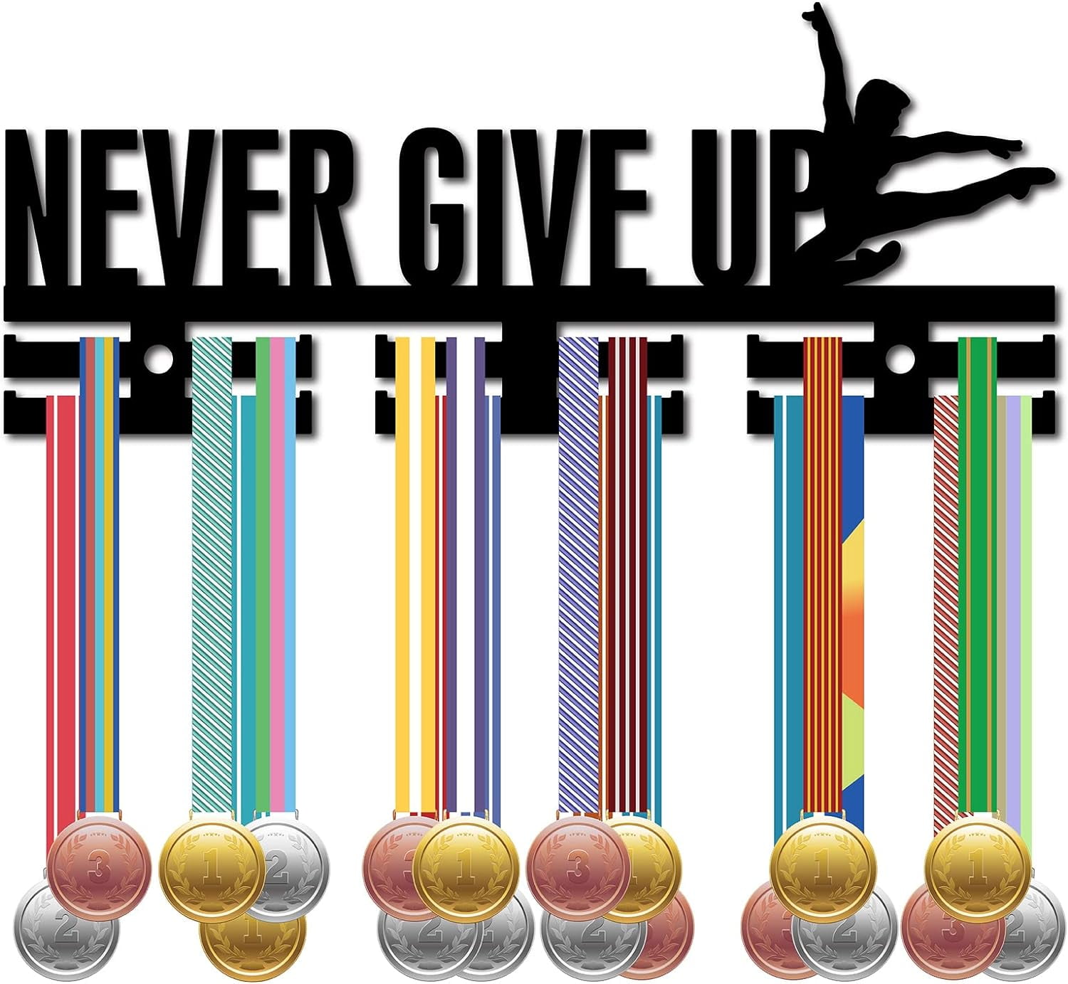 1Set Never Give Up Medal Holder Sport Medal Hanger Medal Rack Acrylic ...