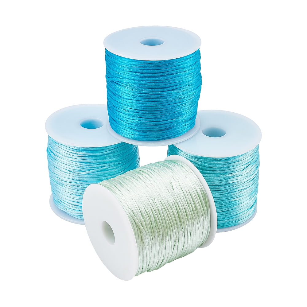 1Set Nylon Thread Rattail Satin Cord Mixed Color 1mm 75m/roll 4 colors ...