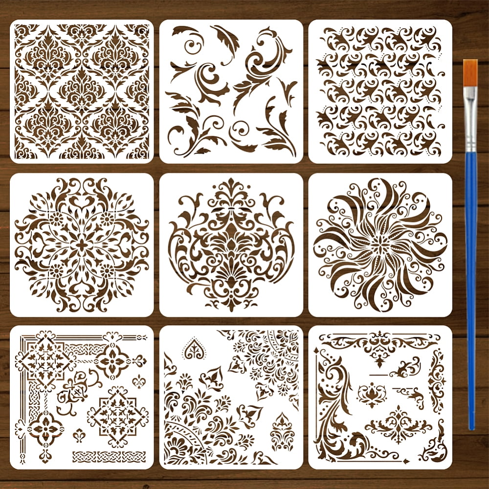 1Set PET Hollow Out Drawing Painting Stencils for DIY Scrapbook Photo ...