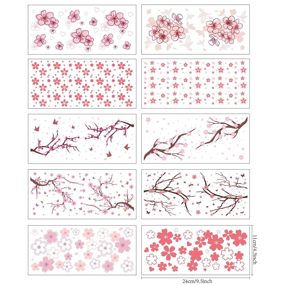 1Set PVC DIY Heat Transfer Paper March Cherry Blossom 110x240mm 10 ...