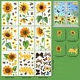 1Set PVC Window Static Stickers Rectangle for Window Decoration Flower ...