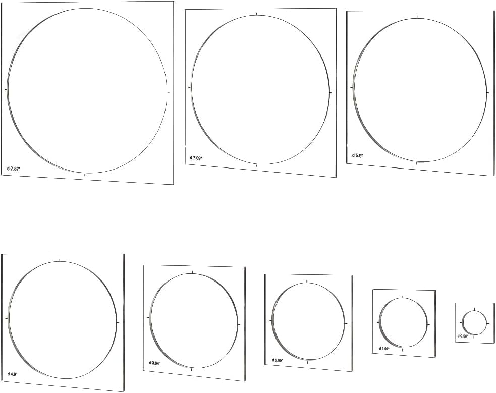 1Set Pack of 8 Router Templates Circle Inlay Templates Acrylic Router ...