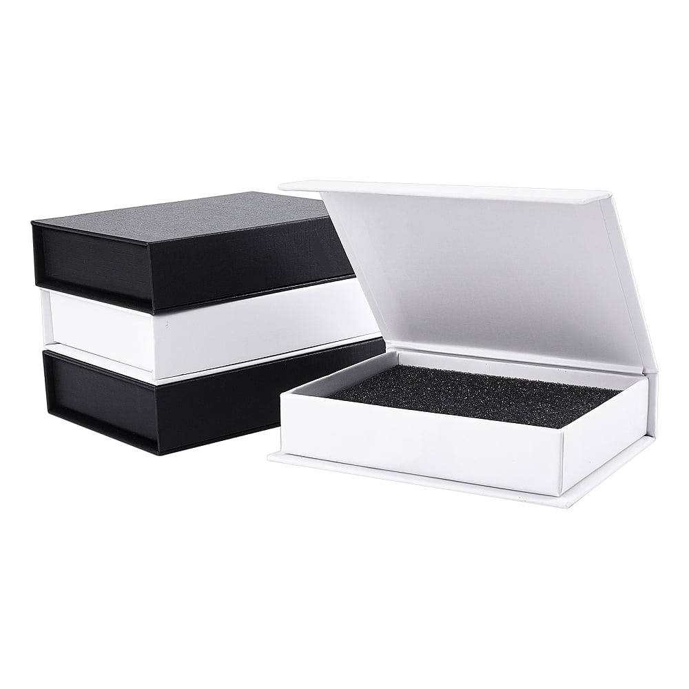 1Set Paper Box Snap Cover with Sponge Mat and Magnetic Jewelry Box ...