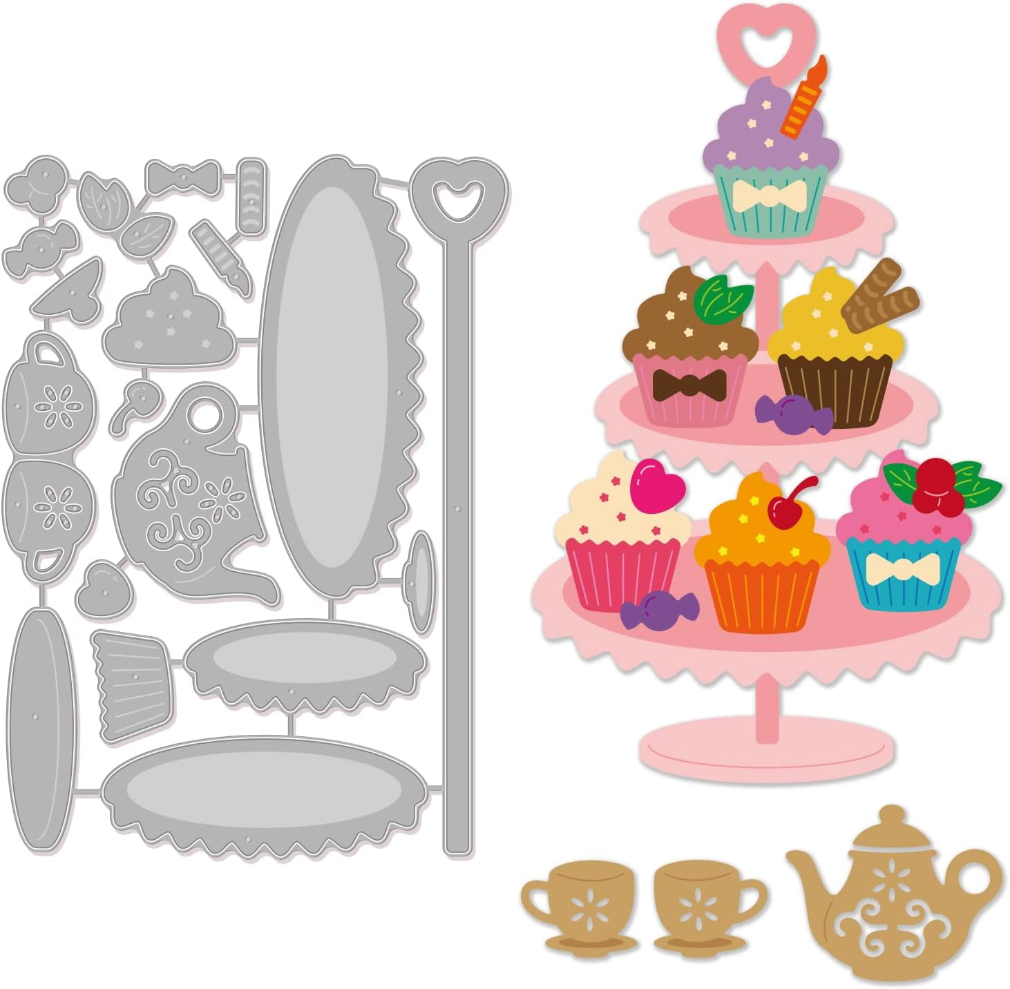 1Set Party Cake Cutting Dies Metal Birthday Cake Stand Die Cuts ...