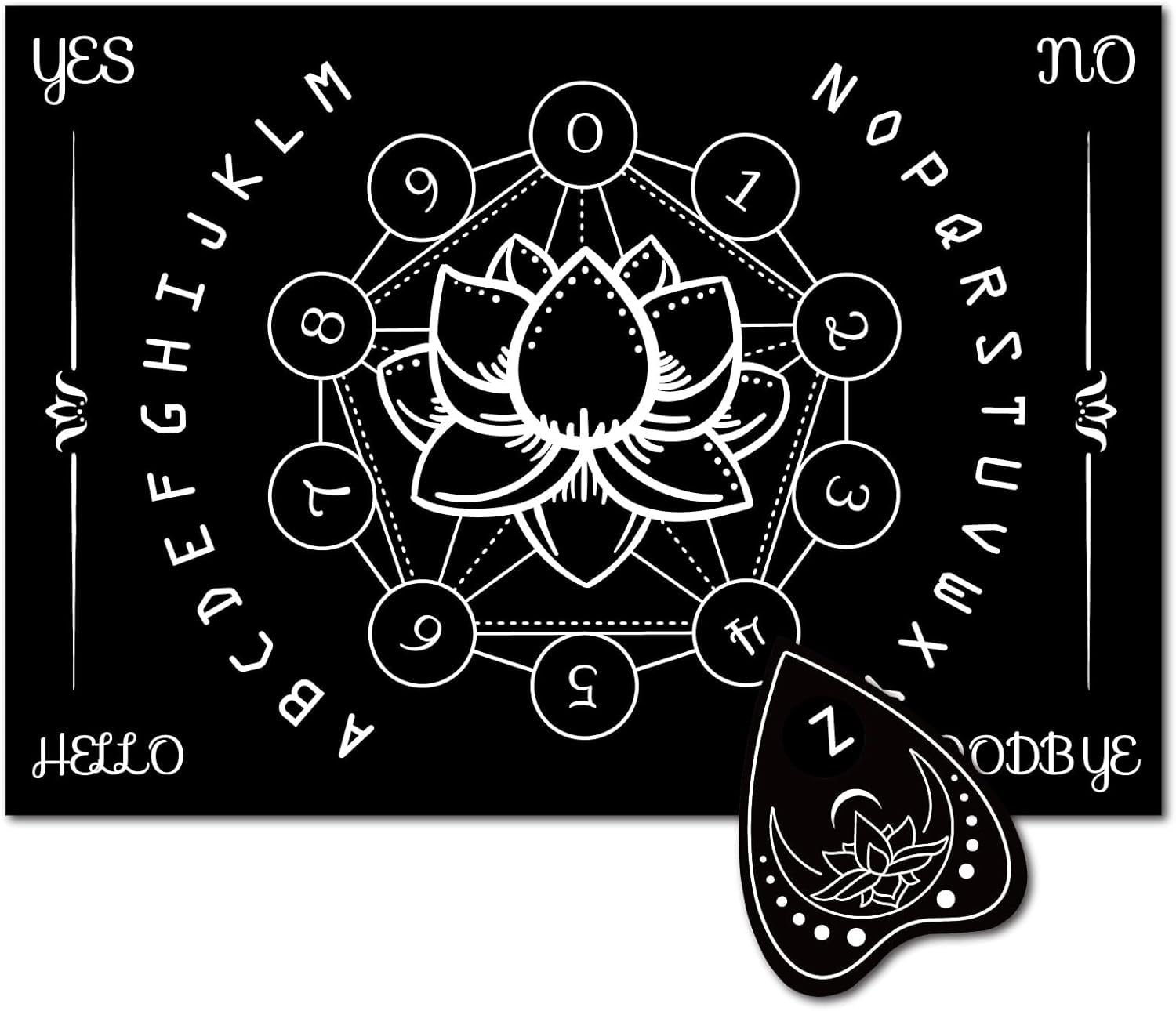 1Set Pendulum Dowsing Divination Board Set Rectangle Talking Board with ...