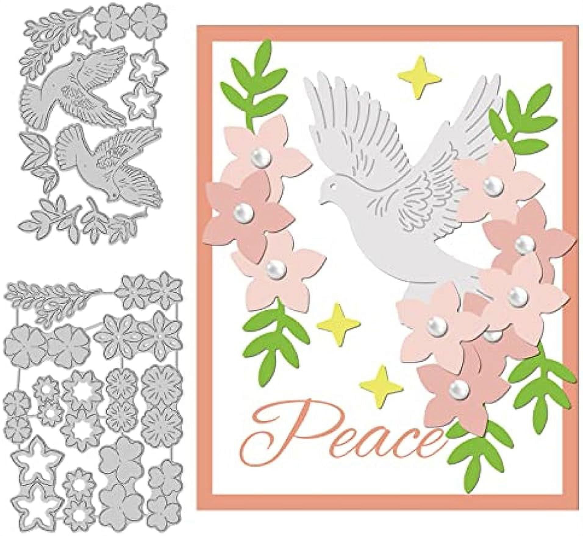 1Set Pigeon Cutting Dies Flowers Embossing Stencil Template Carbon ...