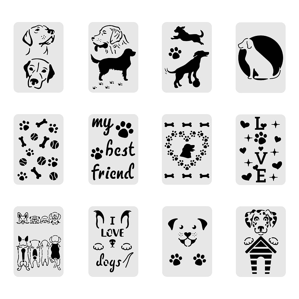 1Set Plastic Reusable Drawing Painting Stencils Templates Sets for ...