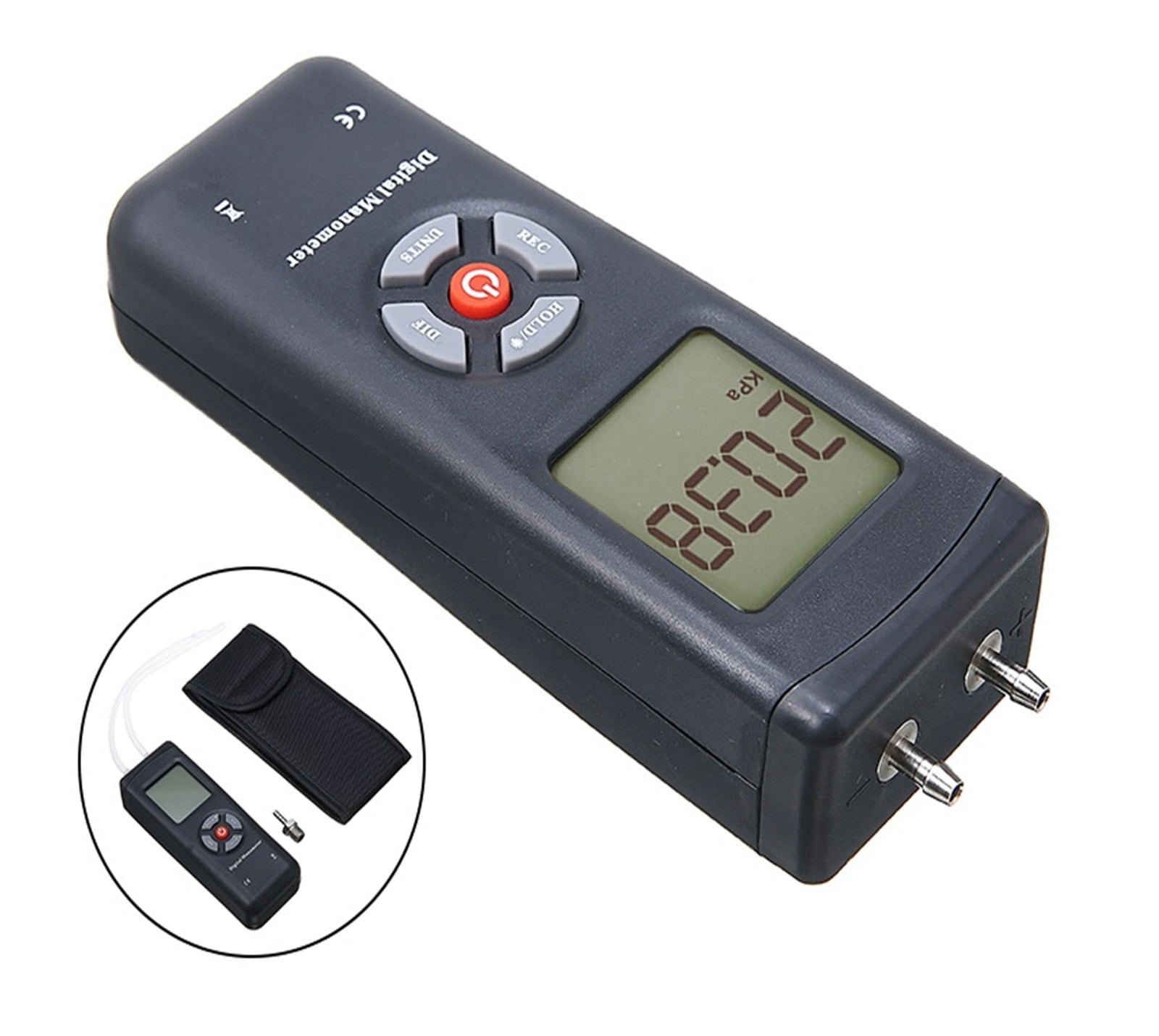 1Set Portable Manometer ABS Manometer Digital Handheld Air Vacuum Gas ...