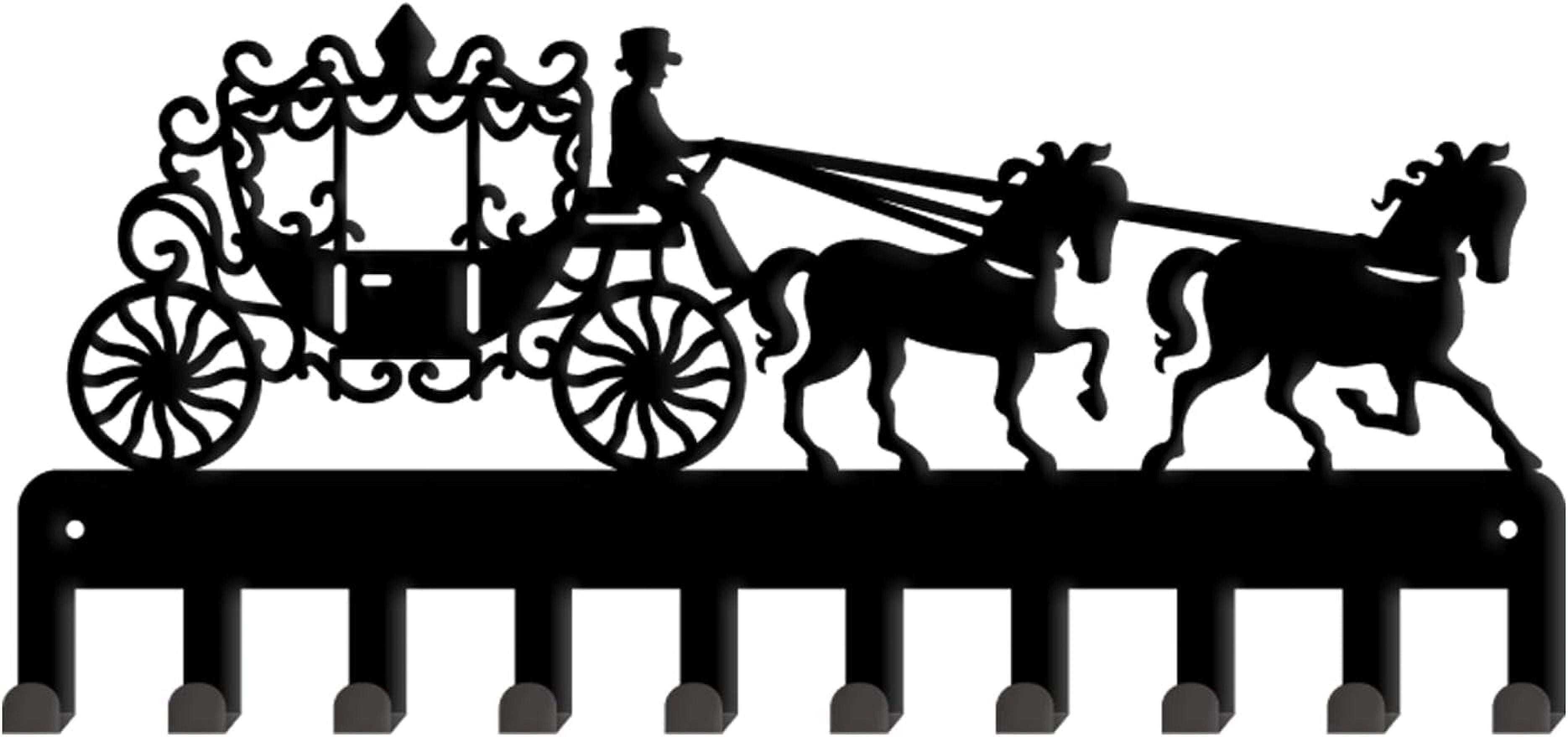 1Set Retro Carriage Key Holder Horse Decoratice 10 Hooks Wall Mounted ...