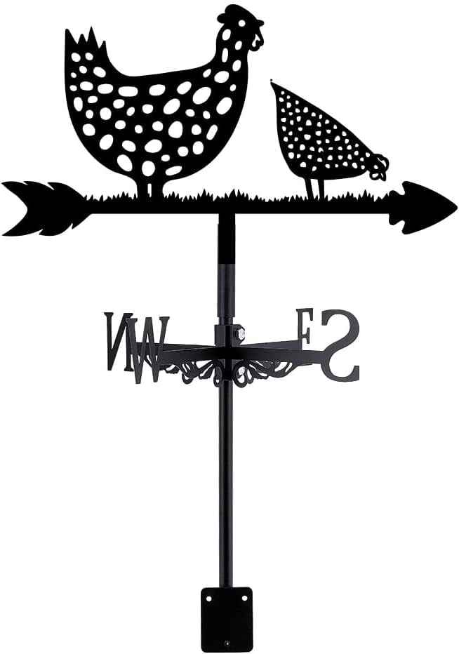 1Set Rooster Weather Vane Spotted Chicken Metal Weathervanes Wind ...