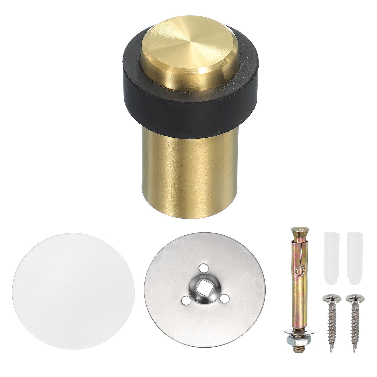 1Set Round Door Stoppers, 60mm Stainless Steel Door Stop Doorstop Wedge ...