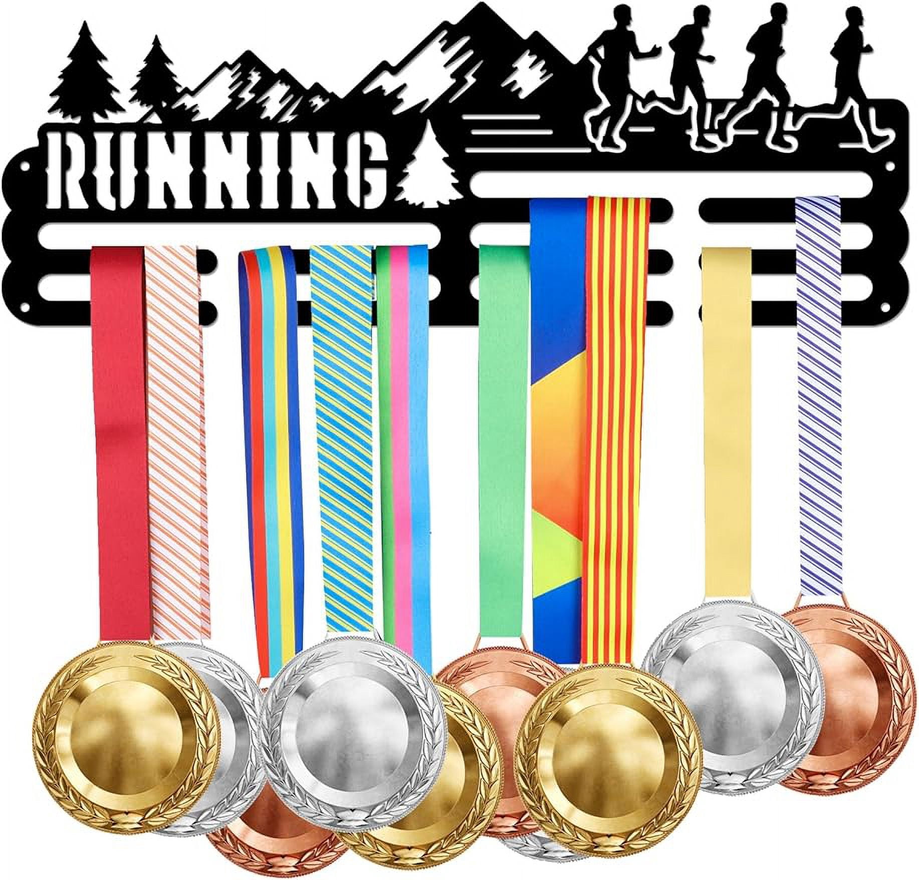 1Set Running Medal Hanger Holder Display Forest Running Sports Medals ...
