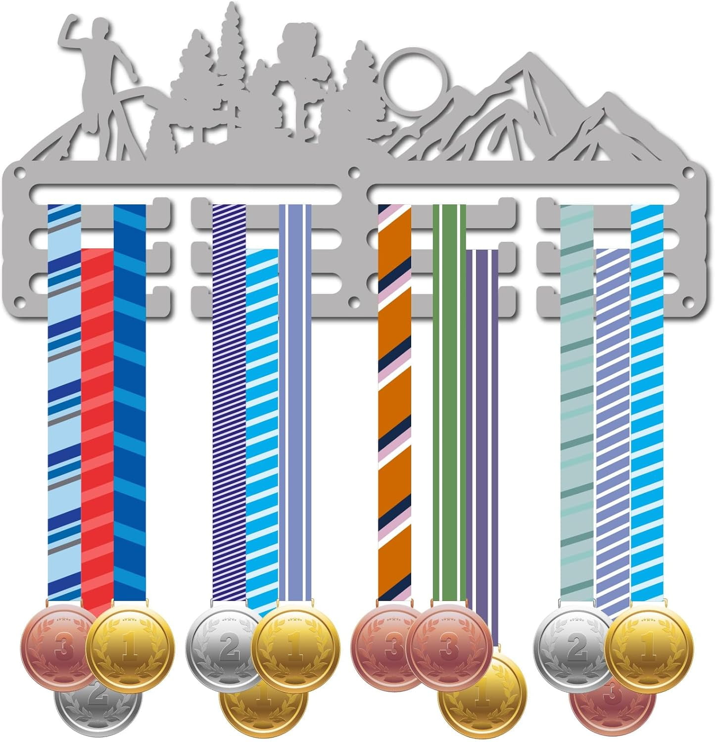 1Set Running Medal Holder Display Runner Medal Hanger Rack Sports Frame ...
