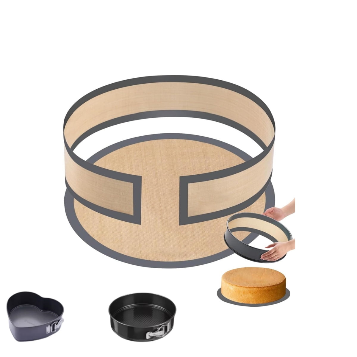 1Set Silicone Baking Mat,QZS Durable Non Sick Oven Cheesecake Pan Liner ...