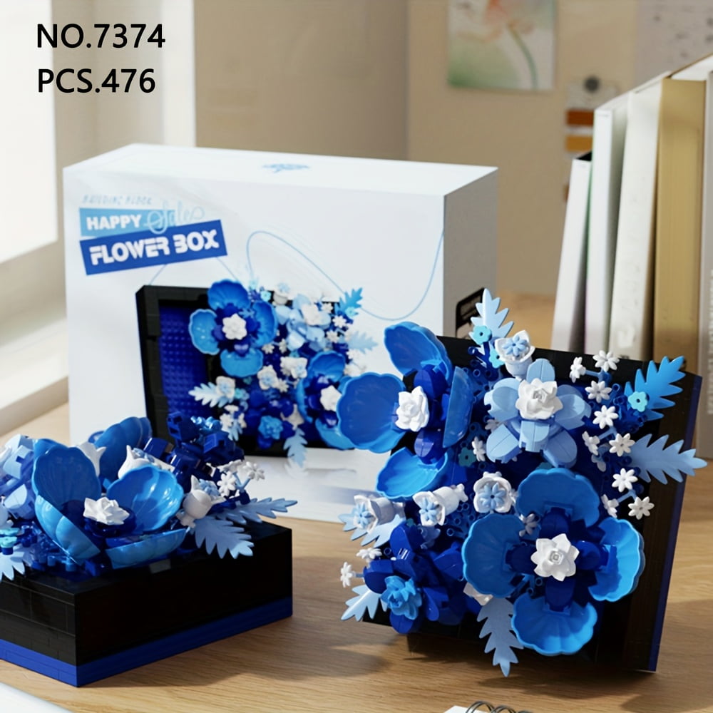 1Set Simulated Mini Hibiscus Flowers Box, DIY Plant Building Blocks ...