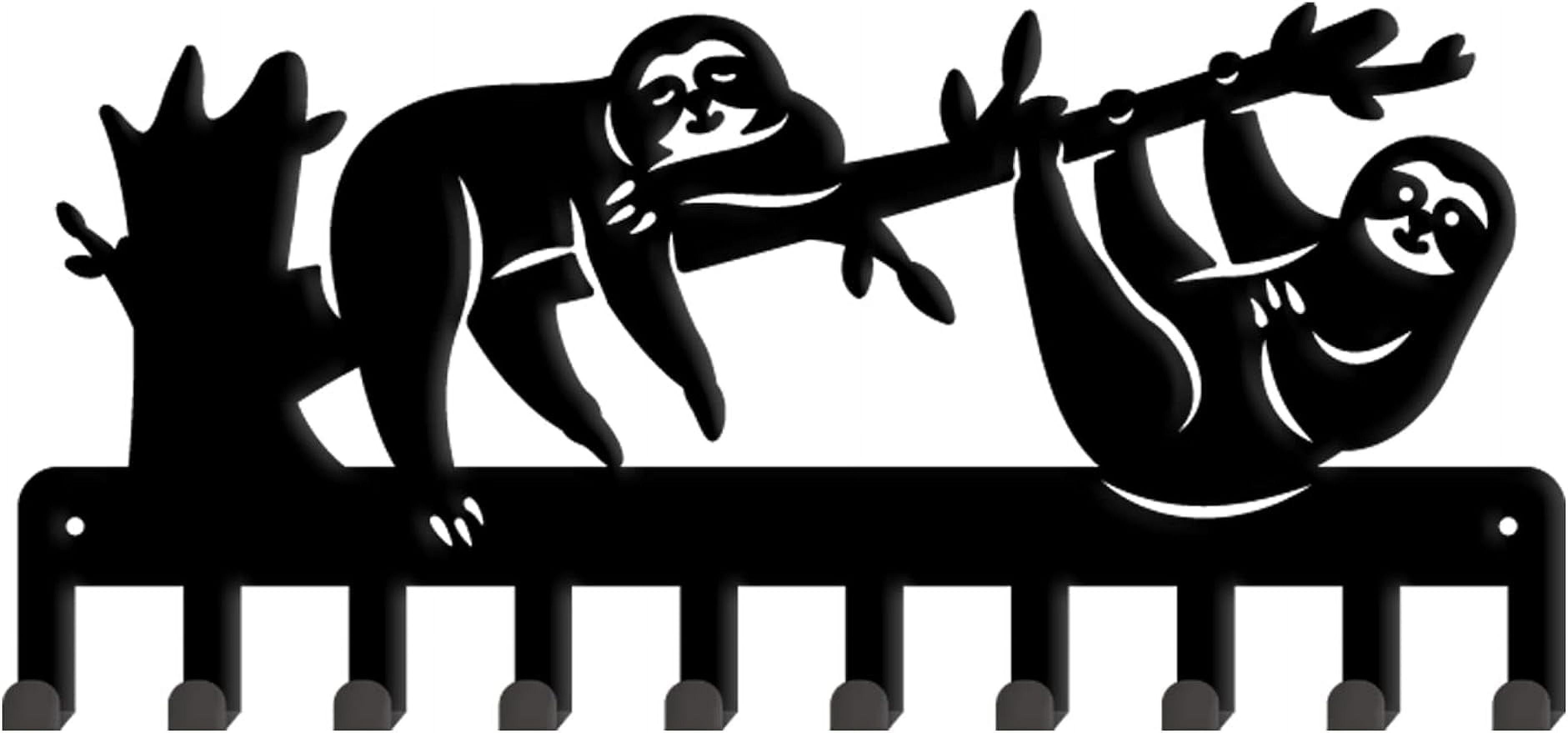 1Set Sloths Key Holder 10 Hooks Iron Wall Mounted Rack Hanger Organizer ...