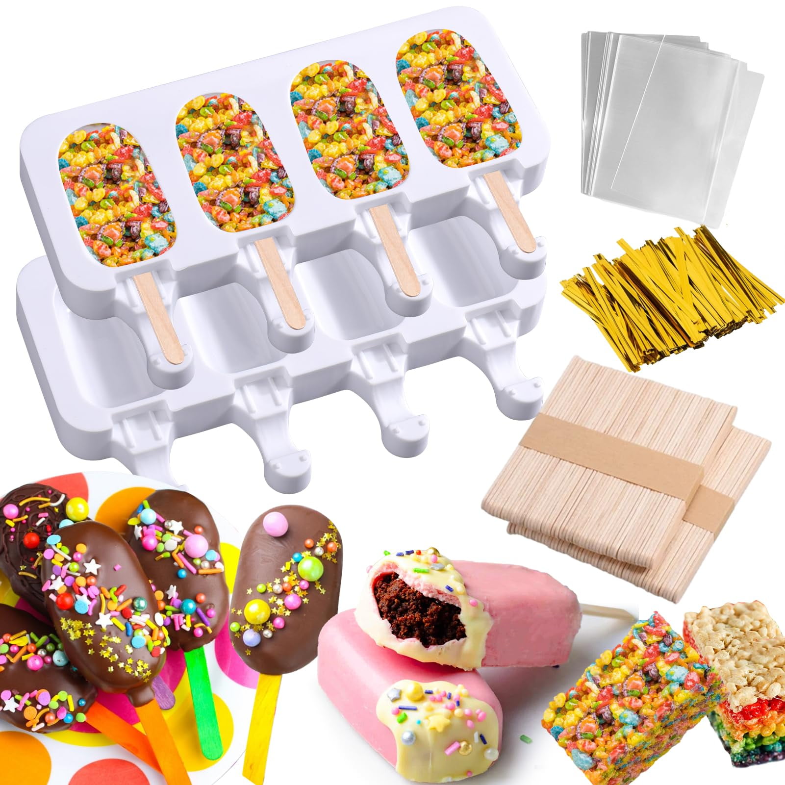 1Set Small Rice Snacks Molds with hole, Including 2Pcs 4-Cavity rice ...