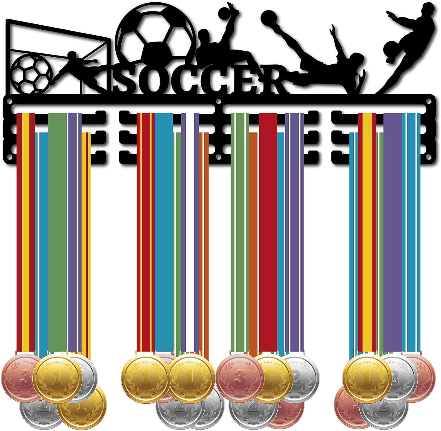 1Set Soccer Medal Hanger Display Football Medal Holder Rack Sports ...