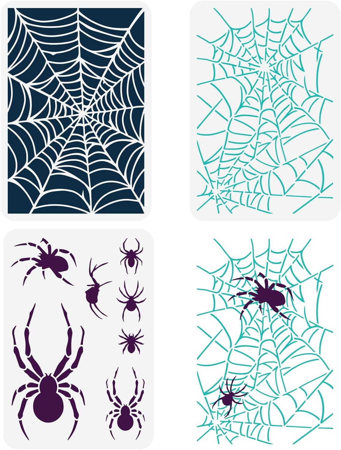 1Set Spider Web Painting Stencil 8.3x11.7inch Reusable Halloween Spider ...
