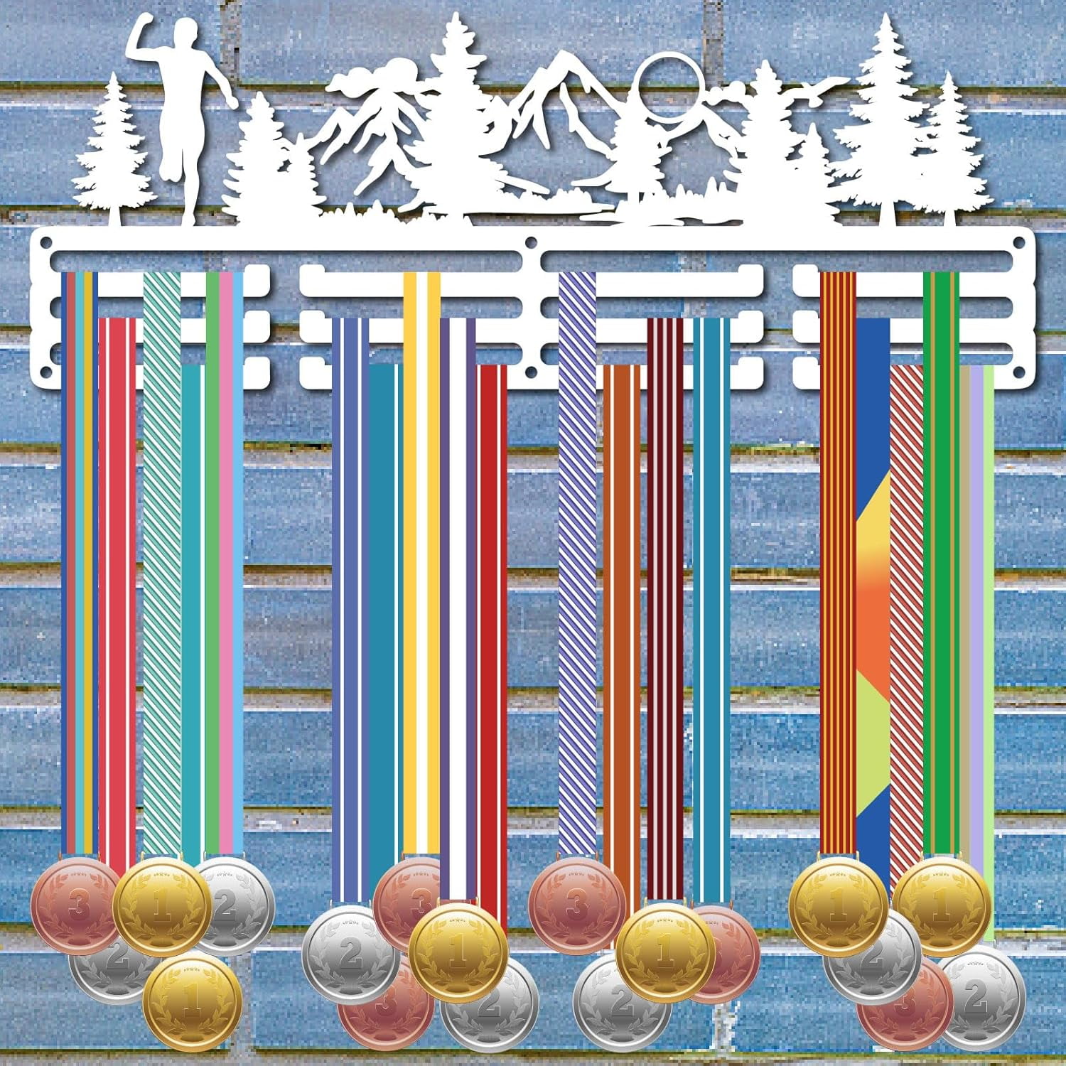 1Set Spray Painted Iron Medal Holder Medals Display Hanger Rack with ...
