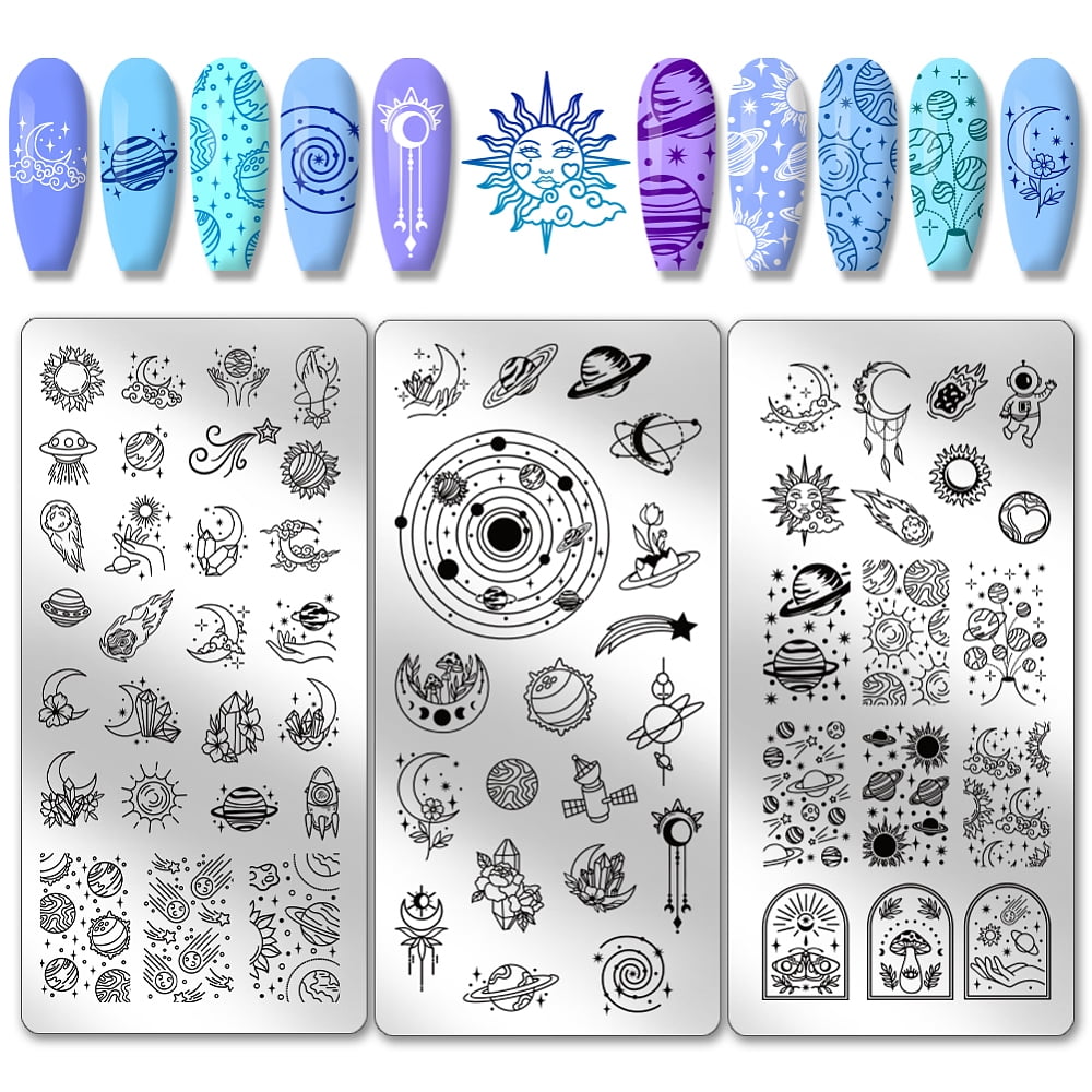 1Set Stainless Steel DIY Nail Art Templates Template Tool Rectangle ...