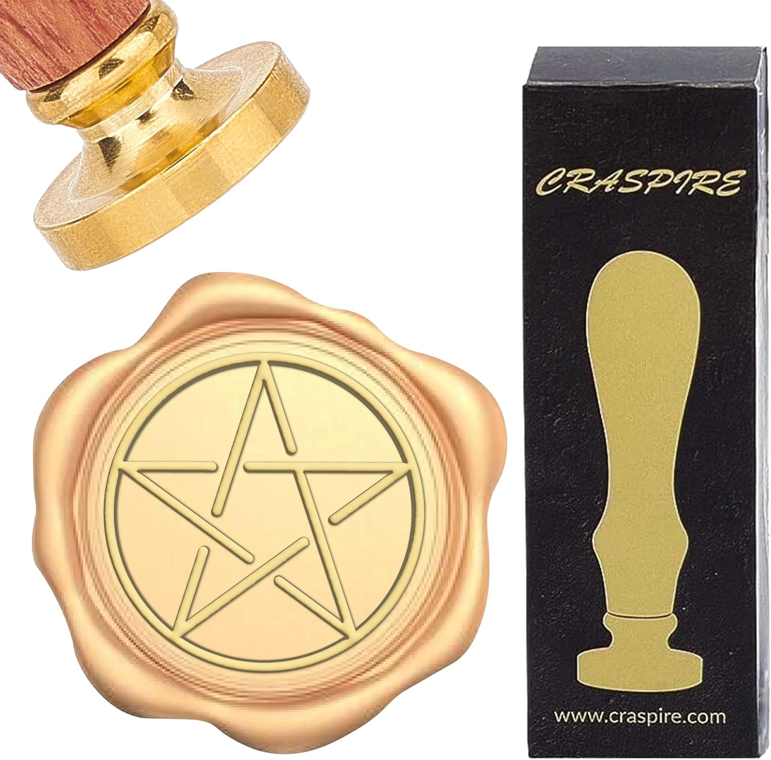 1Set Star Wax Seal Stamp Five-Pointed Star Sealing Wax Stamp Retro 25mm ...