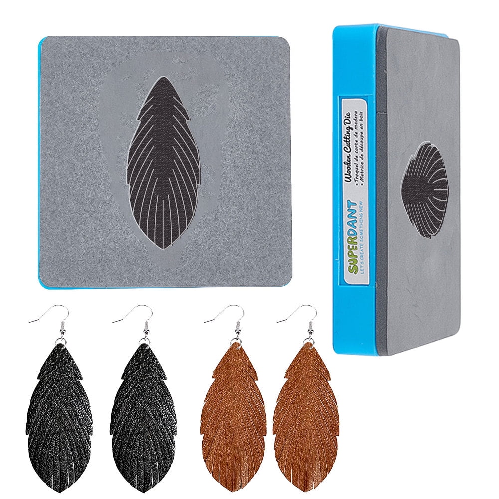 1Set Tassel Feather Earrings Cutting Dies Tassel Wooden Die Earrings ...