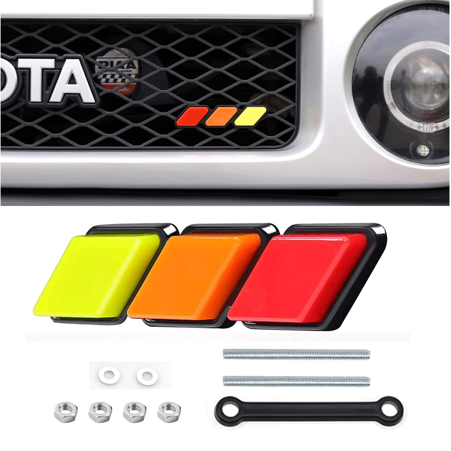 1Set Tri-Color Grille Insert MMF7 Trims,HUAPX Acrylic Tri-Color Grille ...