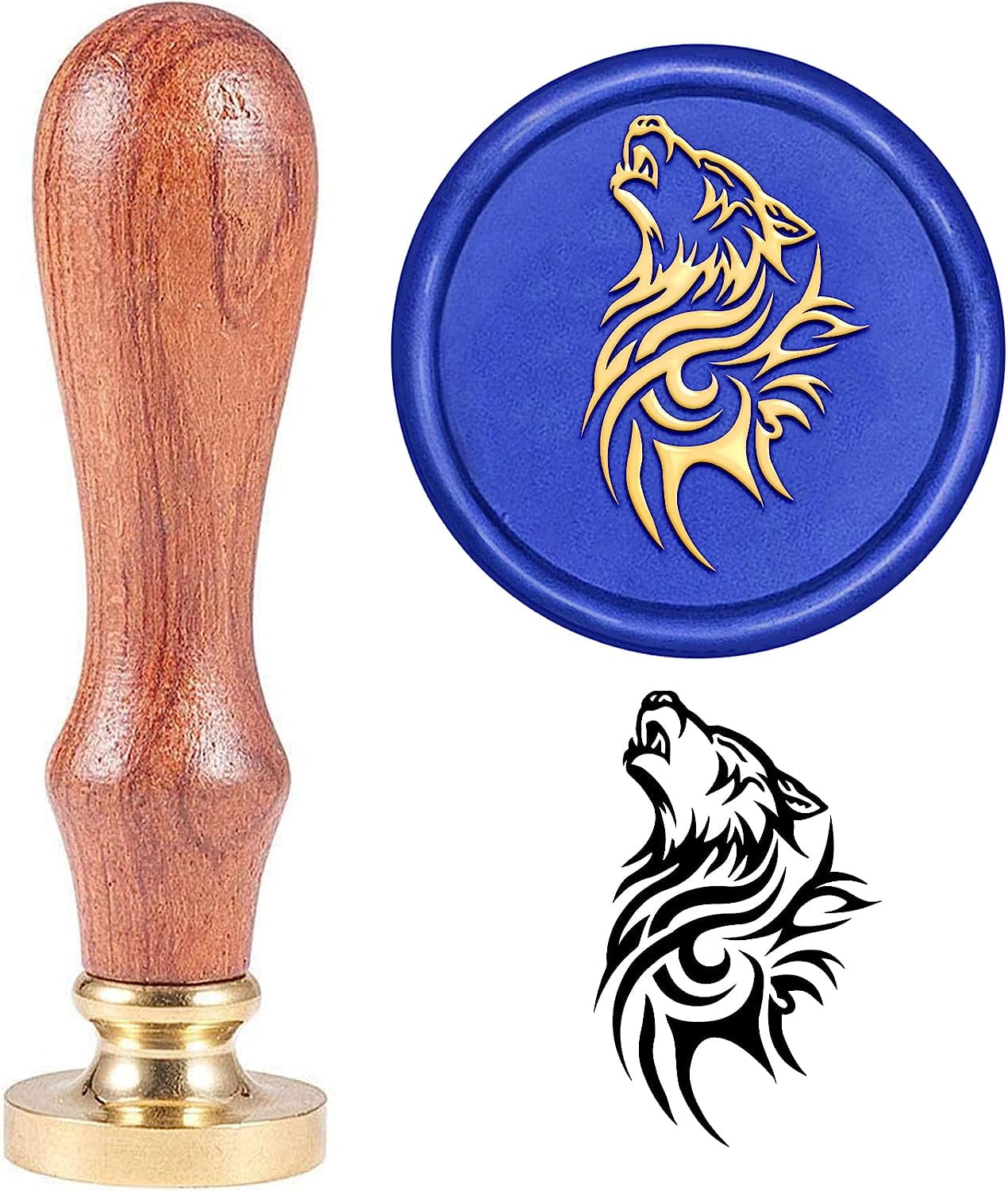 1Set Tribal Wolf Wax Seal Stamp 1.18in Wolf Head Letter Sealing Stamps ...