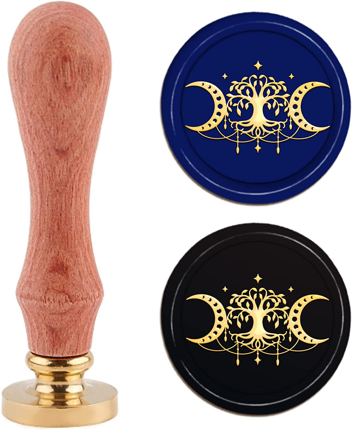 Triple Moon Goddess Sealing Stamp Crescent Pentagram Wax Seal Stamp ...