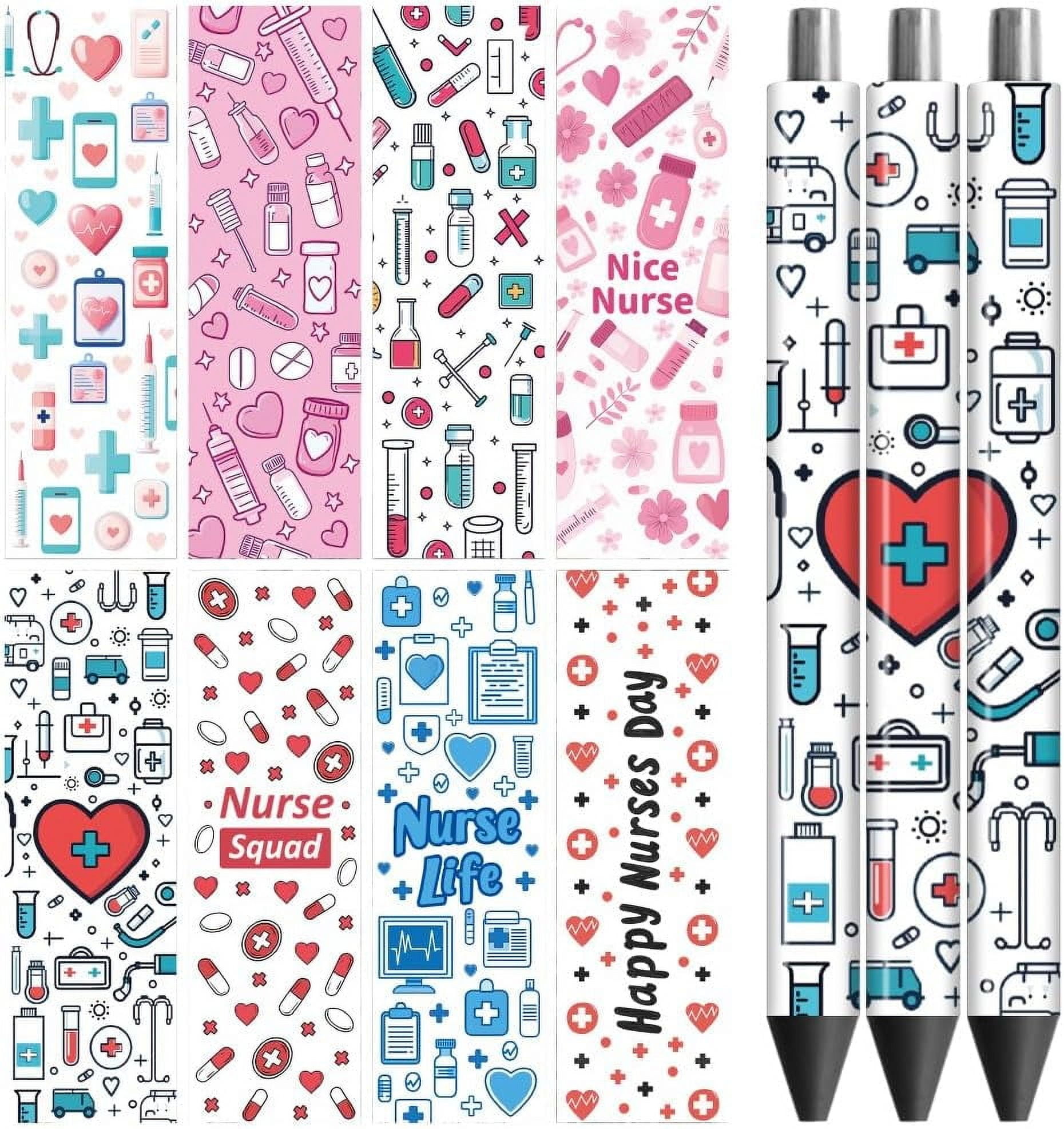1Set UV DTF Pen Wraps Transfer Sticker Nurse's Day - 48pcs Waterproof ...