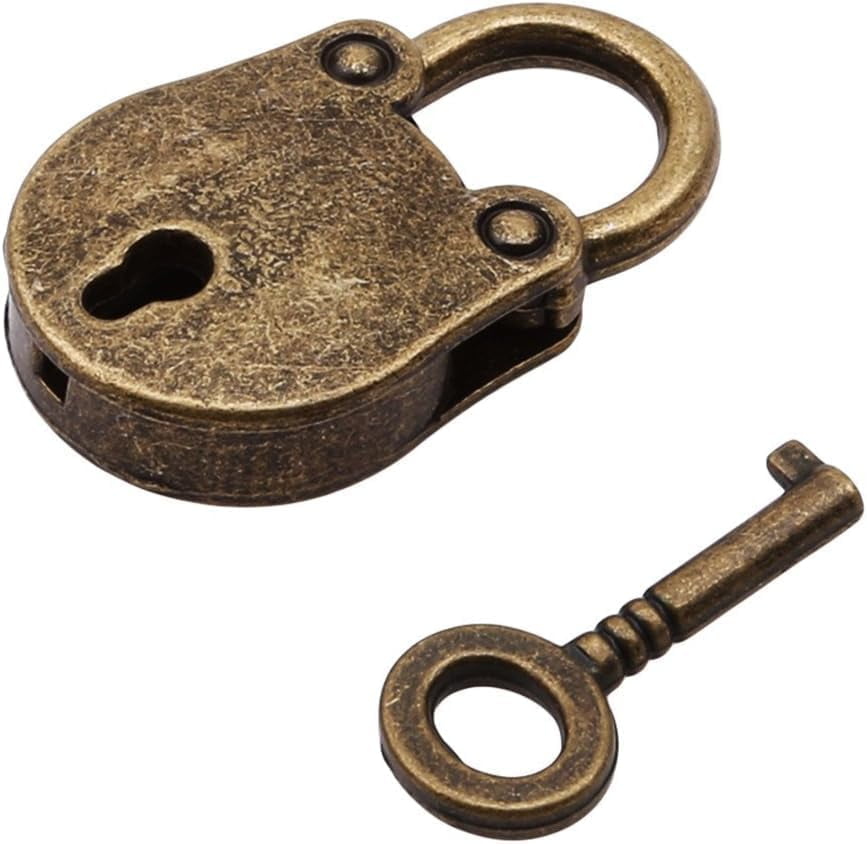 1Set Vintage Antique Style Mini Archaize Classic Padlocks Key Lock with ...