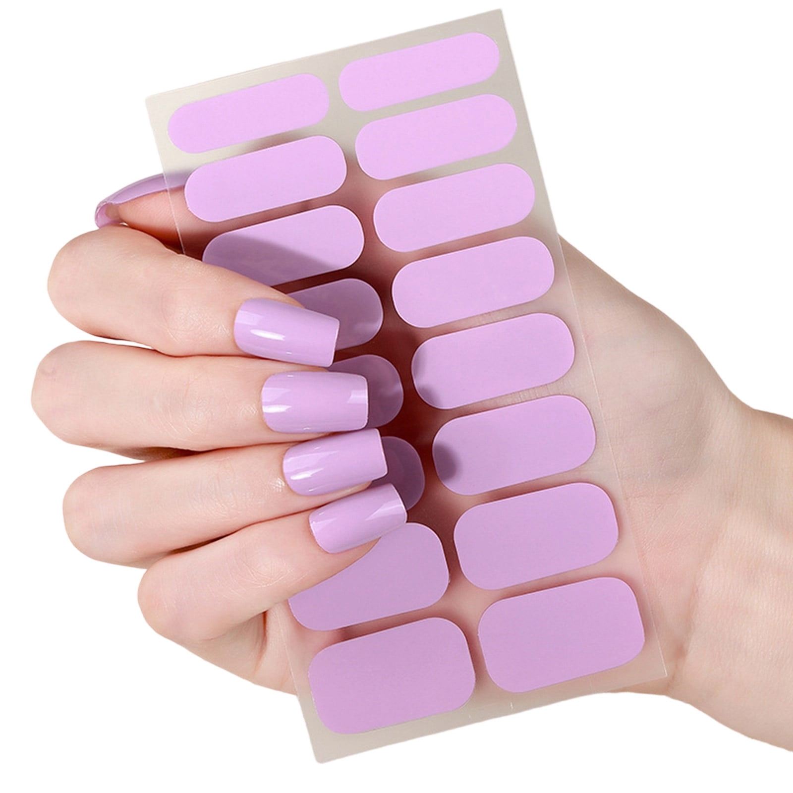 1Set Waterproof Nails Decals in Assorted Solid Colors Quick Apply ...