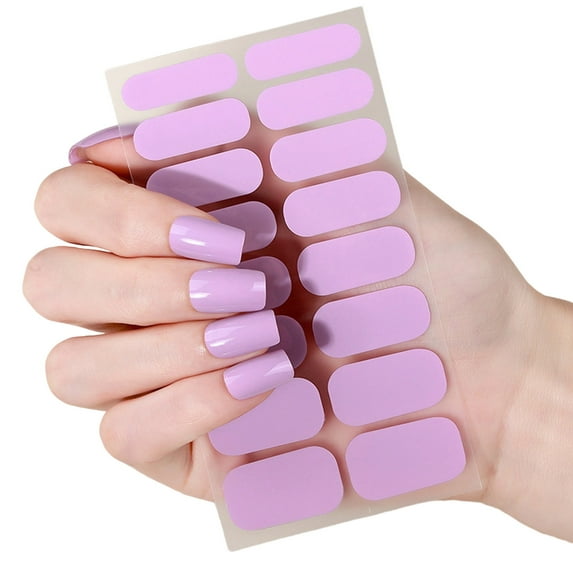1Set Waterproof Nails Decals in Assorted Solid Colors Quick Apply ...