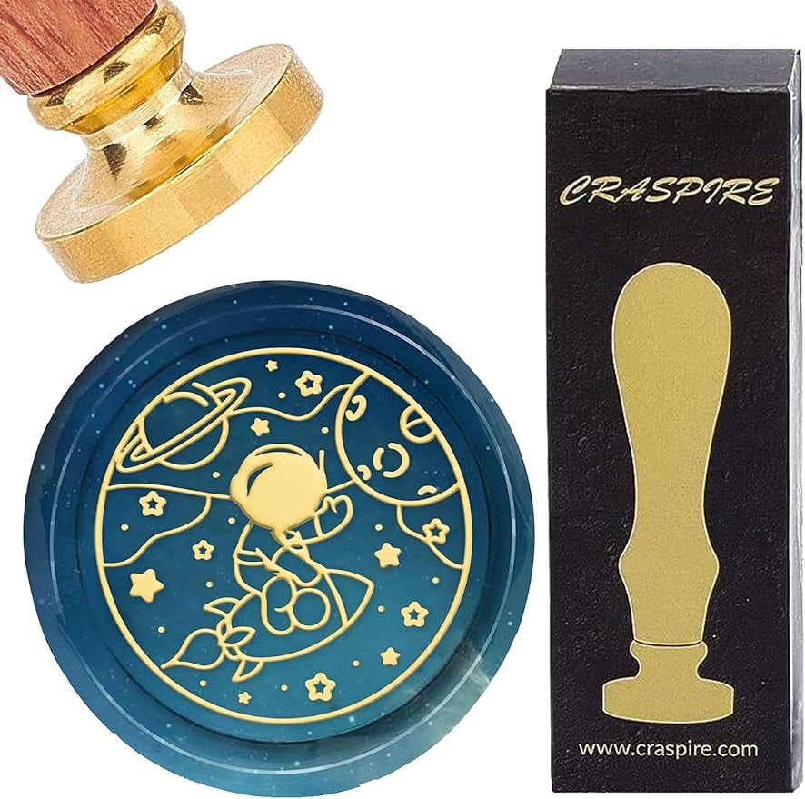 1Set Wax Seal Stamp Spaceman Star Sealing Wax Stamps 25mm Vintage ...