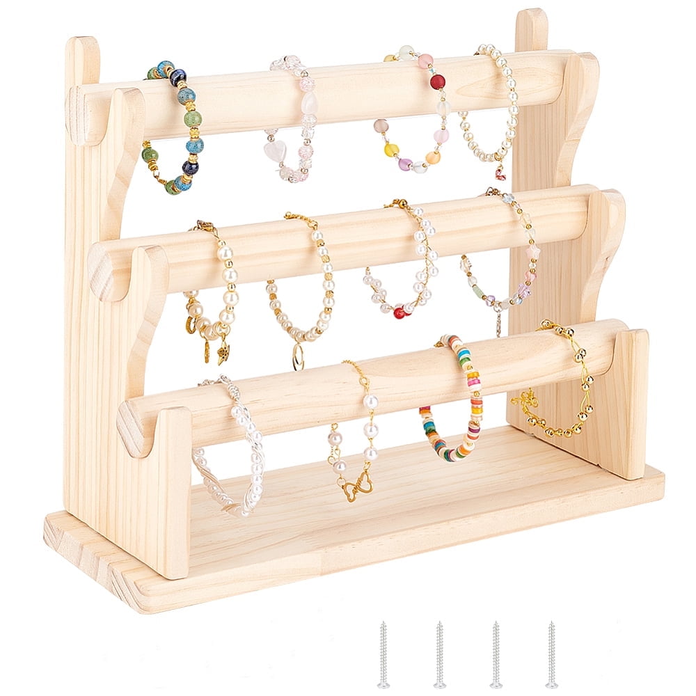 1Set Wood 3 Tier Detachable Bracelet Holder Bangles Display Storage ...