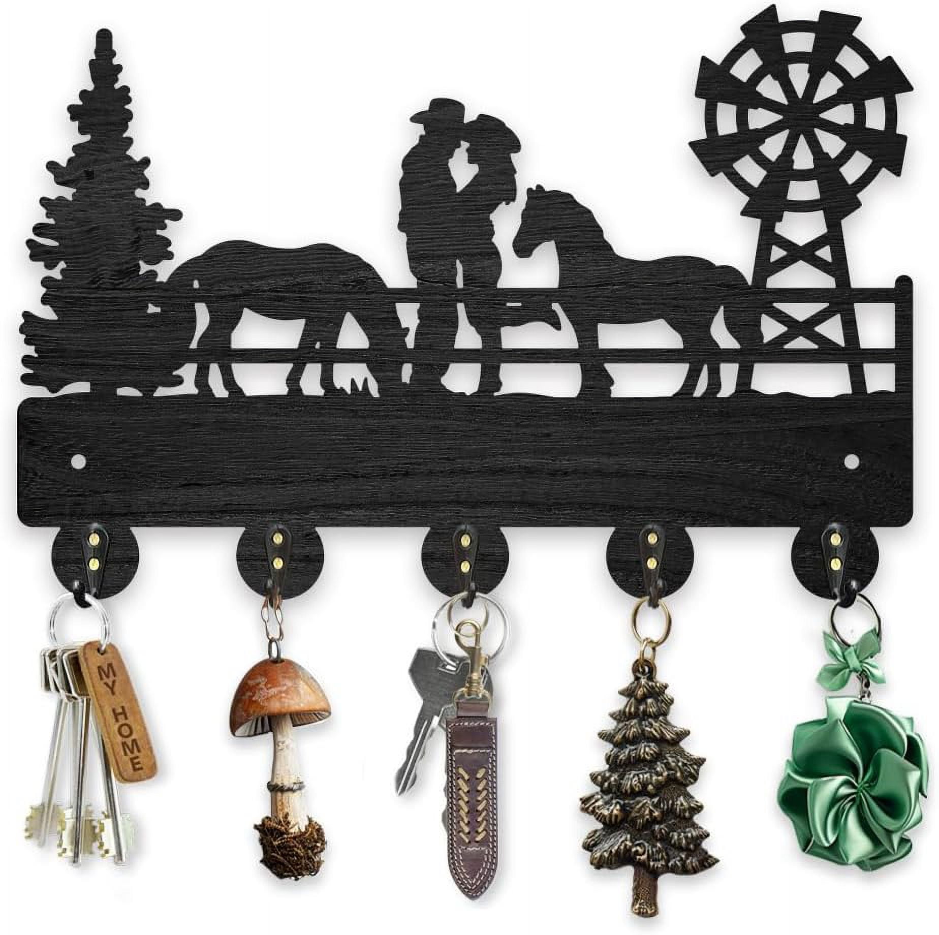 1Set Wood Cowboy Horse Farm Coat Hooks Farmhouse Cowgirl Windmill Key ...