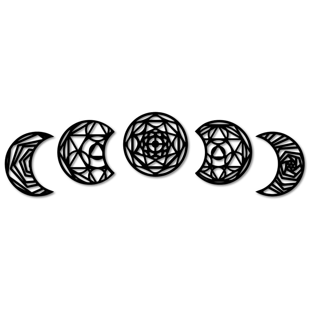 1Set Wood Moon Phase Pendant Decoration Home Wall Hanging Ornaments ...