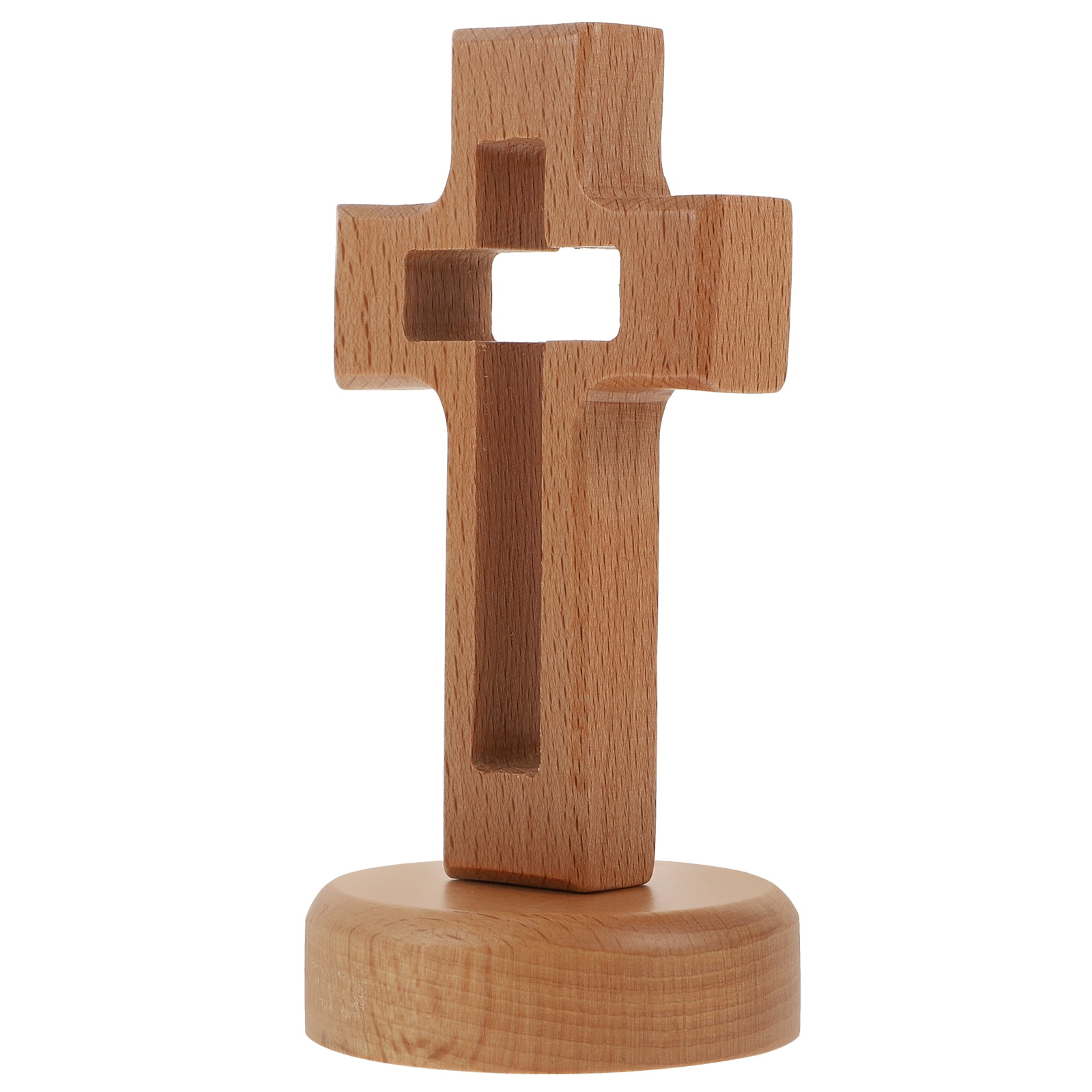 Light Brown Cross Shaped Decoration for Home Office Decor Compact Size ...