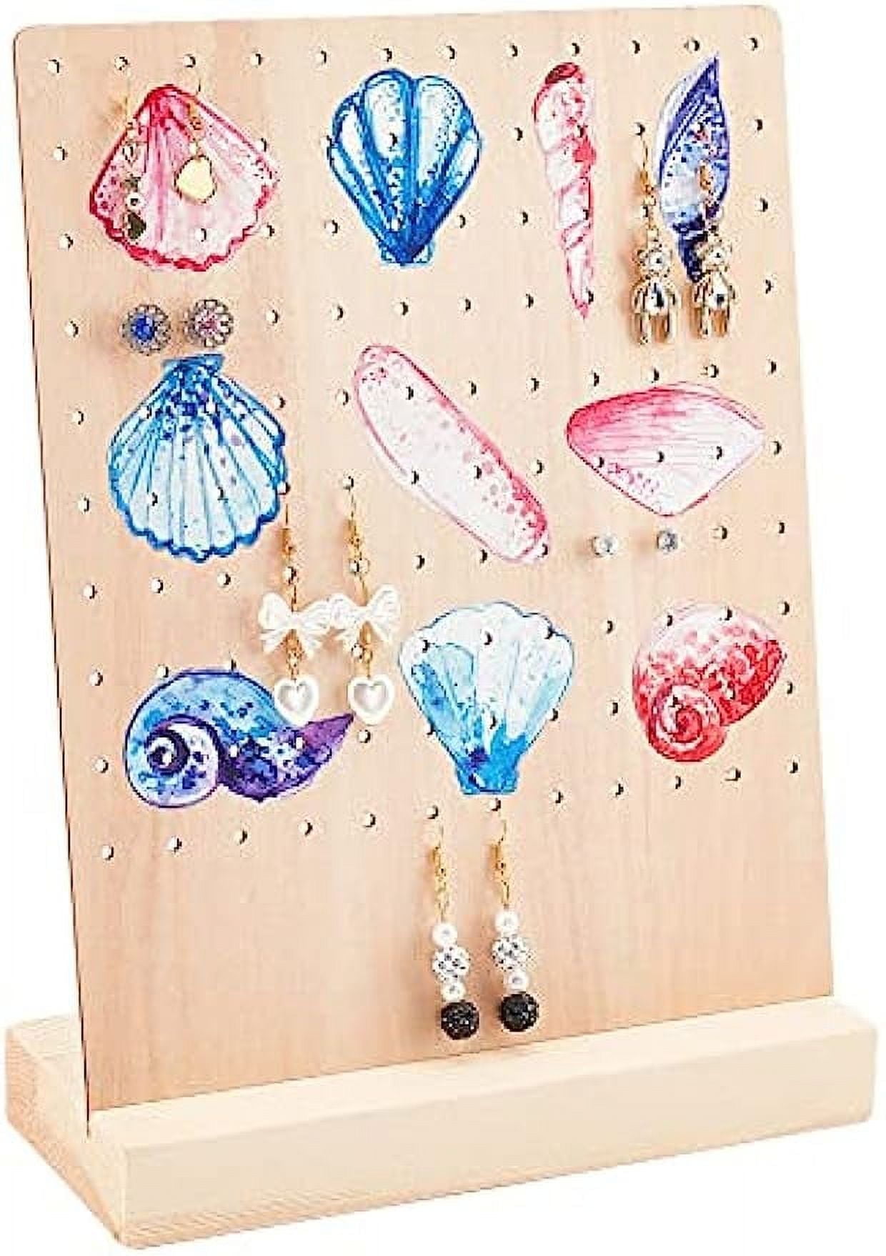 1Set Wooden Earrings Display Stands 120 Holes Ocean Theam Wood Earring ...