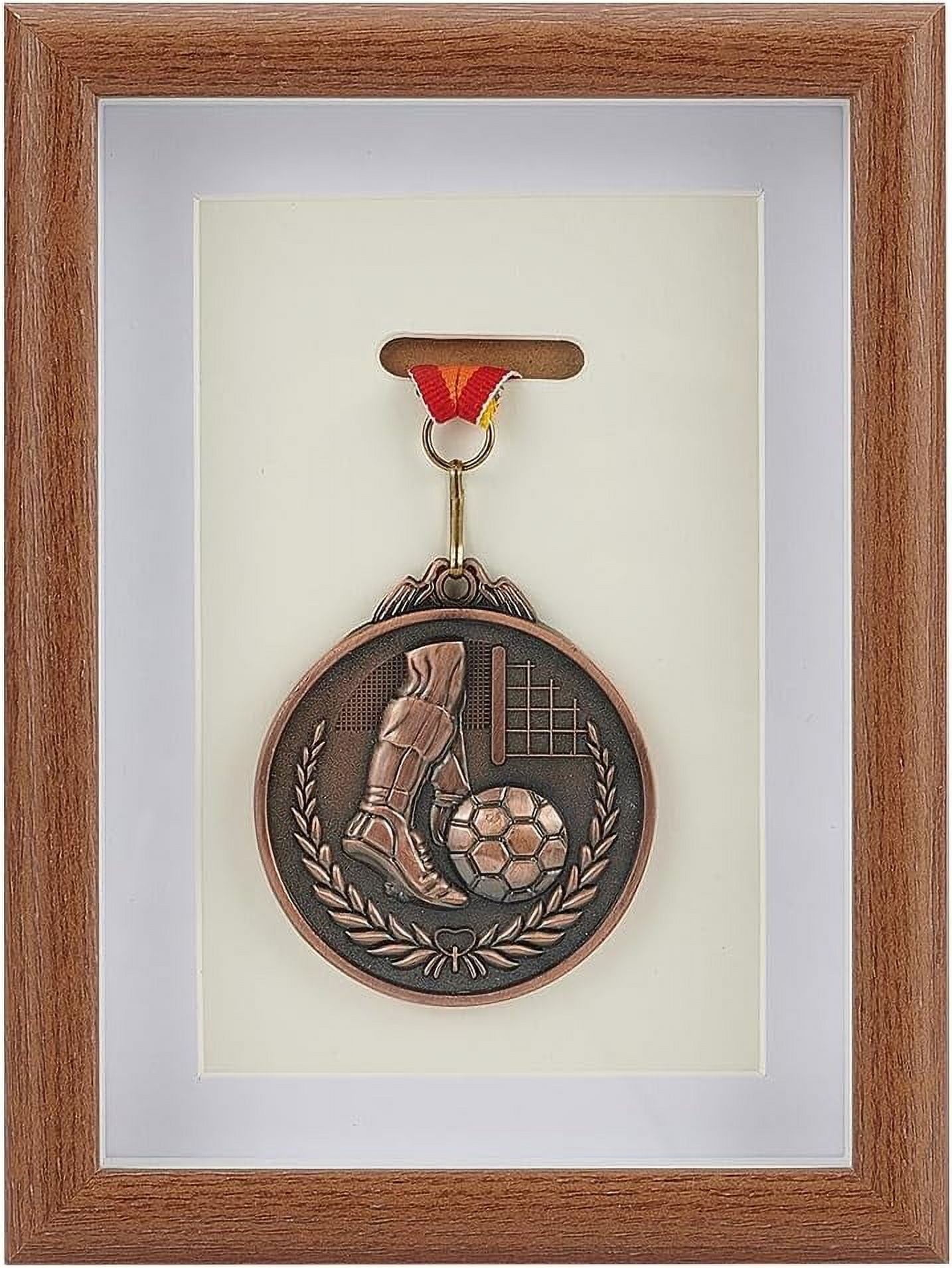 1Set Wooden Medal Display Case Wooden Medal Shadow Box with Glass for ...