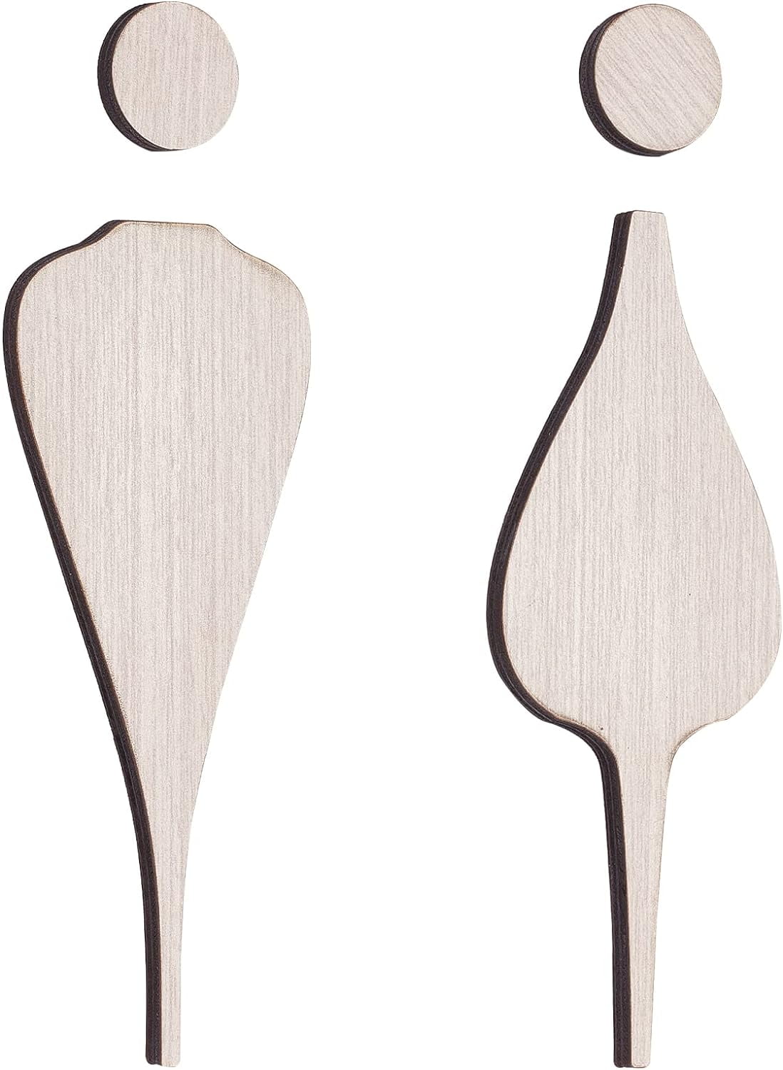 1Set Wooden Restroom Signs Men and Women Brushed Bathroom Door Signage ...