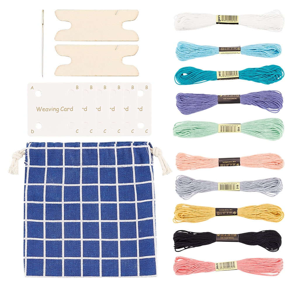 1Set Wooden Tablet Weaving Card Sets included Wood Shuttle 10 Colors ...