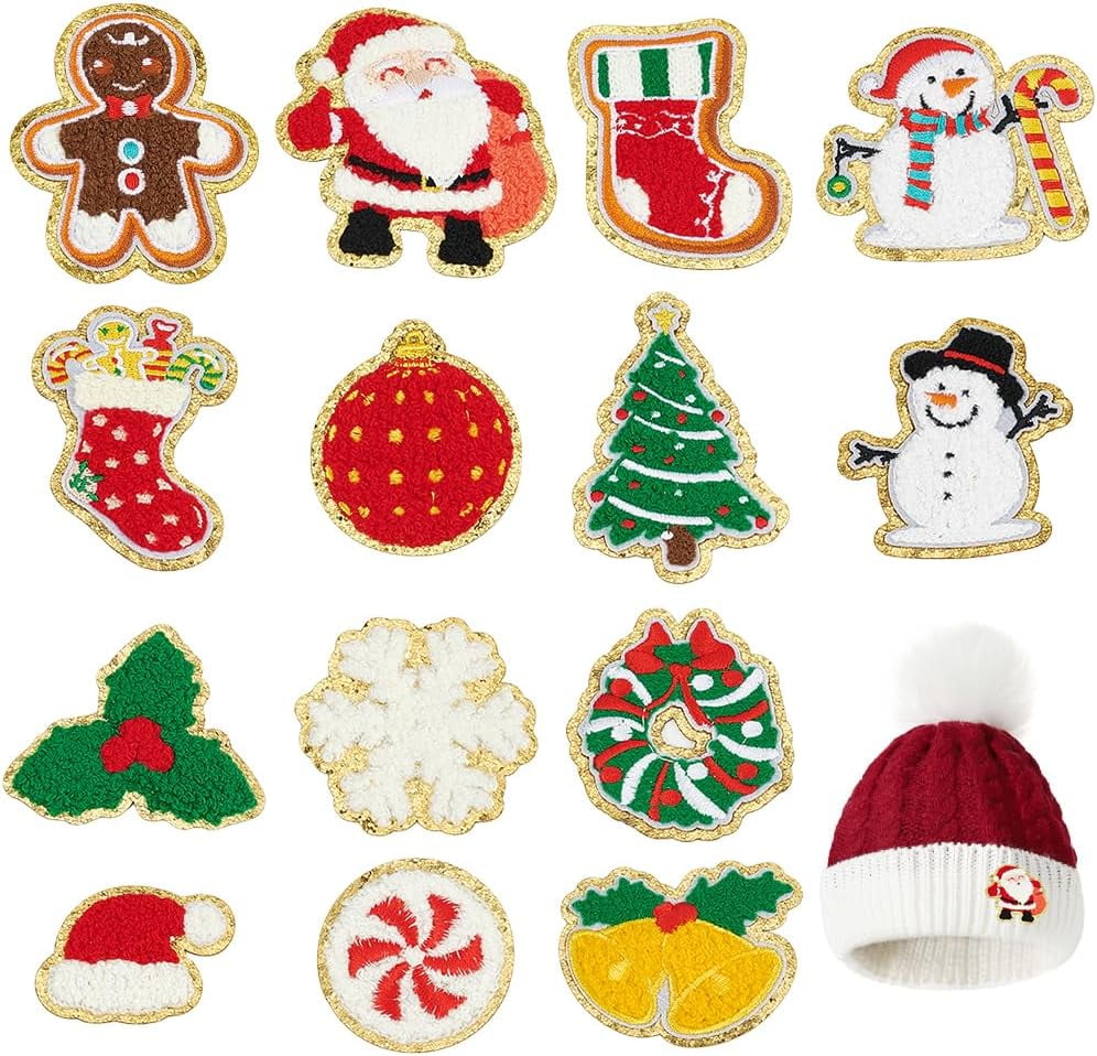 1Sets 14 Styles Santa Claus Iron On Embroidered Patches Christmas ...