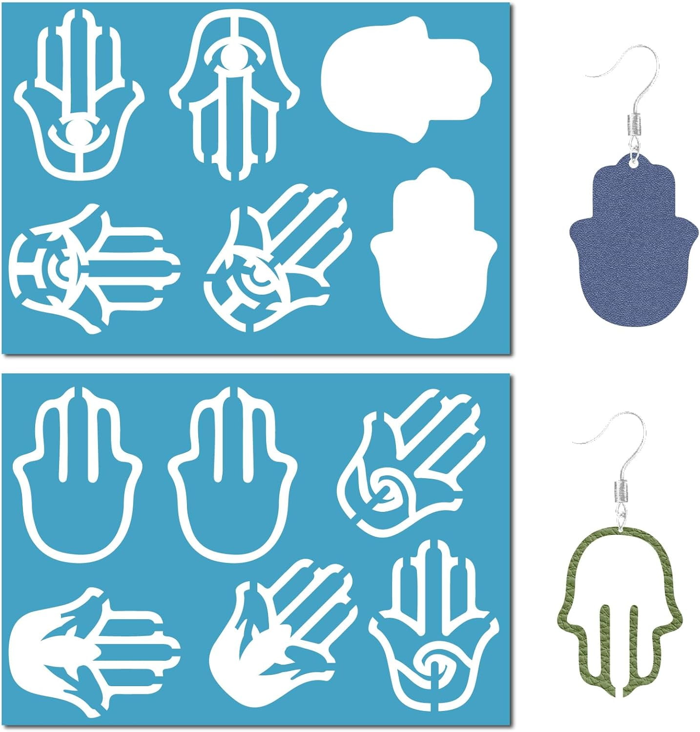 1Sets 2 Styles Reusable Acrylic Earrings Making Template Handprint Palm ...