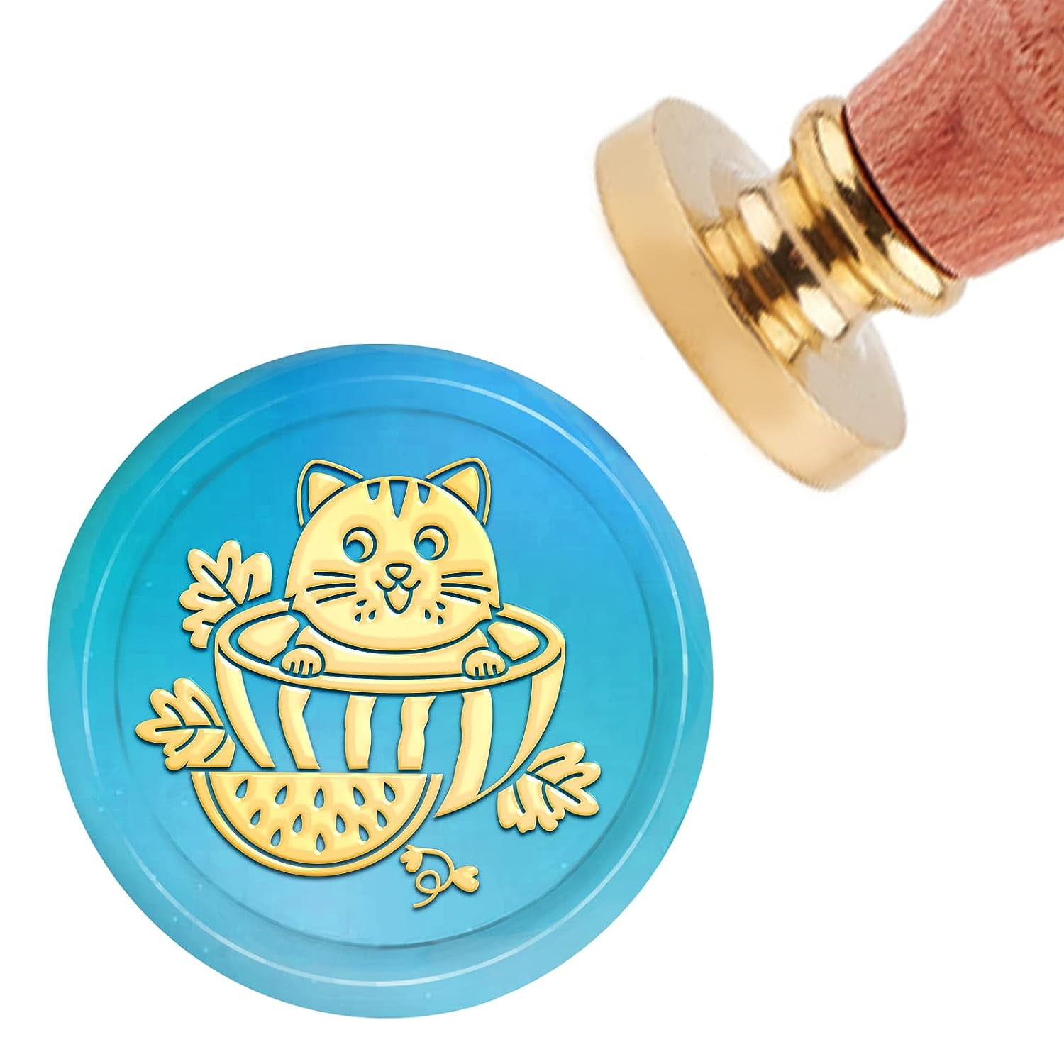 1Sets Wax Seal Stamp Cat Vintage Sealing Wax Stamps Watermelon 30mm ...