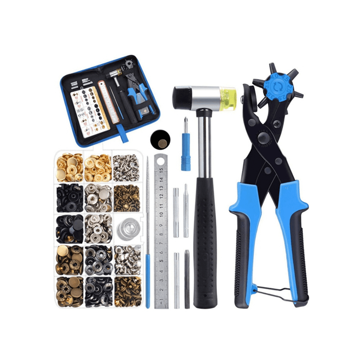 1Sets x Metal Snaps Button Fasteners Press Studs-As Shown - Walmart.com