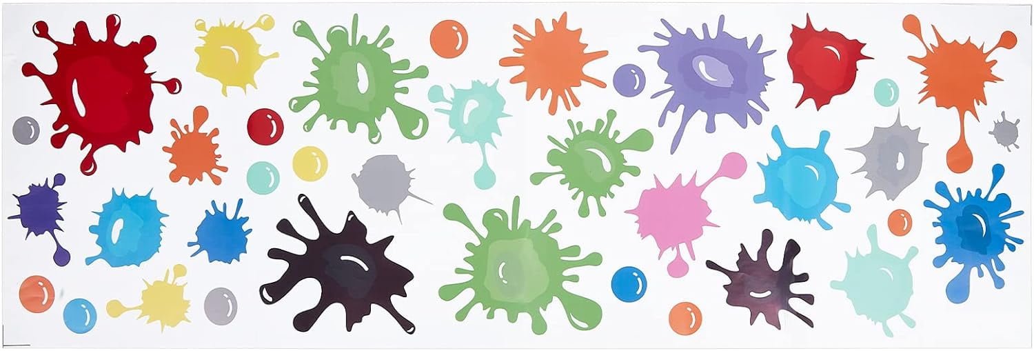 1Sheet 1 Sheet Paint Splatter Wall Stickers Creative Watercolor Splash ...