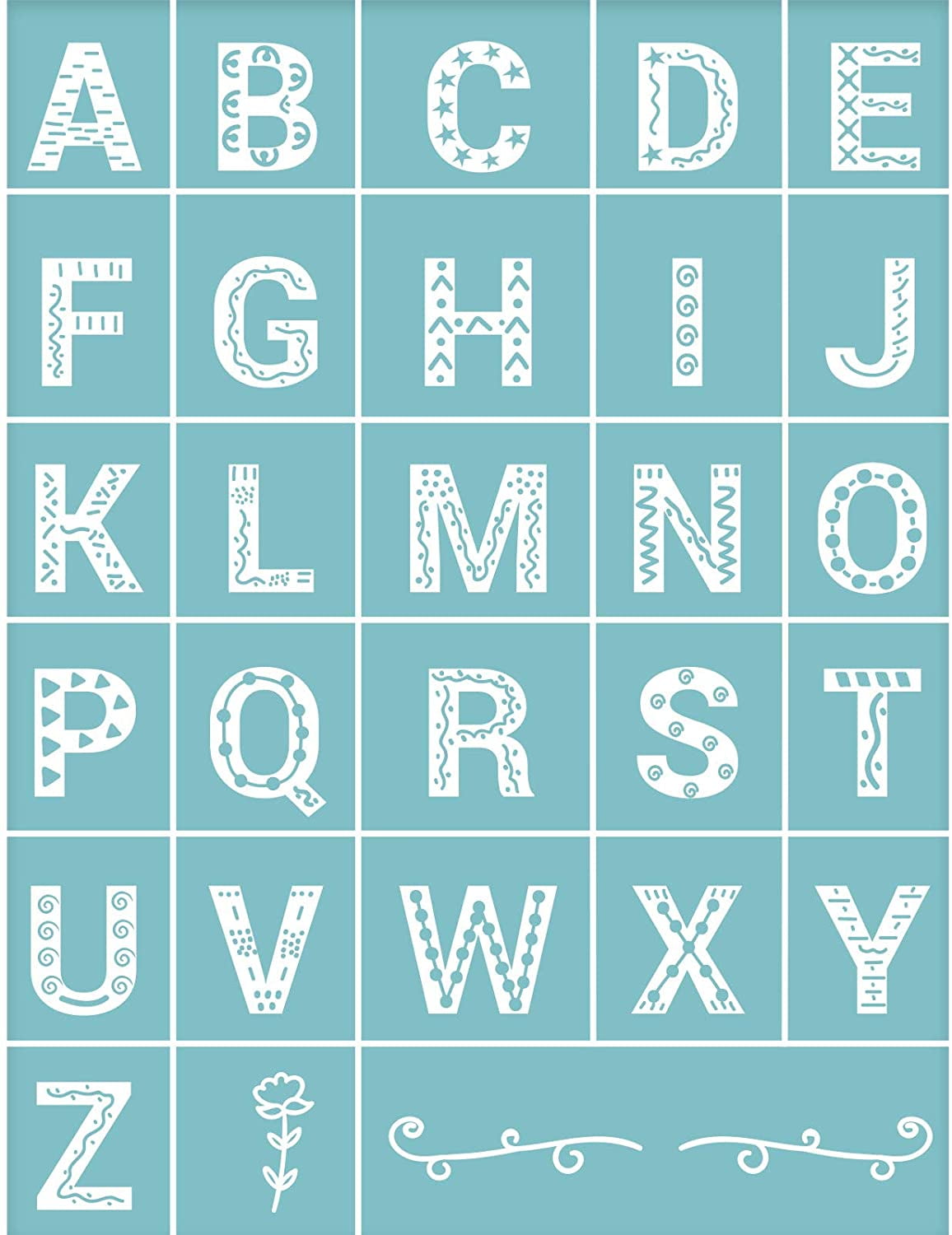 1Sheet 8.6x11 Inch 26 Letters Self-Adhesive Silk Screen Printing ...